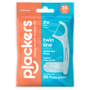 Plackers® Twin Line® Floss Picks, Intense Mint, 75 ct
